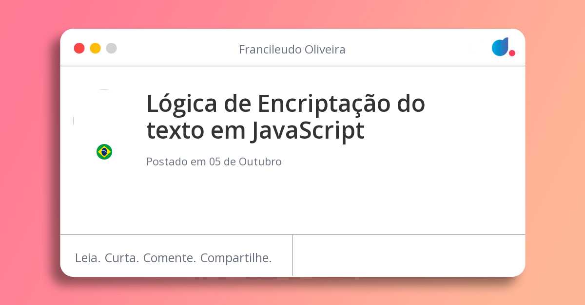 Lógica de Encriptação do texto em JavaScript