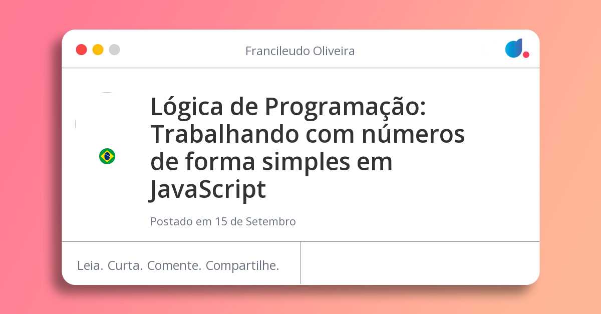 Lógica de Programação: Trabalhando com números de forma simples em ...