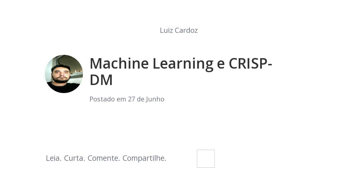 Machine Learning e CRISP-DM