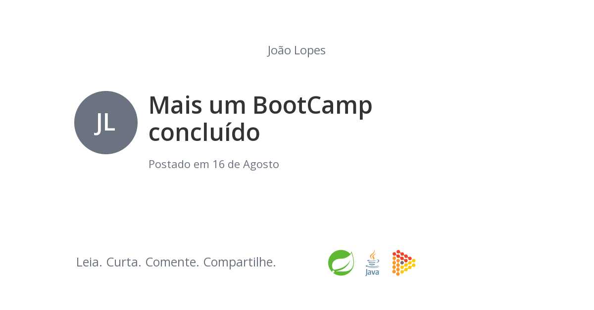 Mais um BootCamp concluído