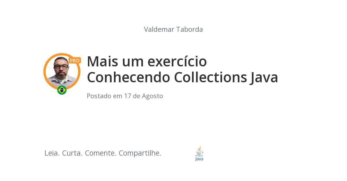 Mais um exercício Conhecendo Collections Java
