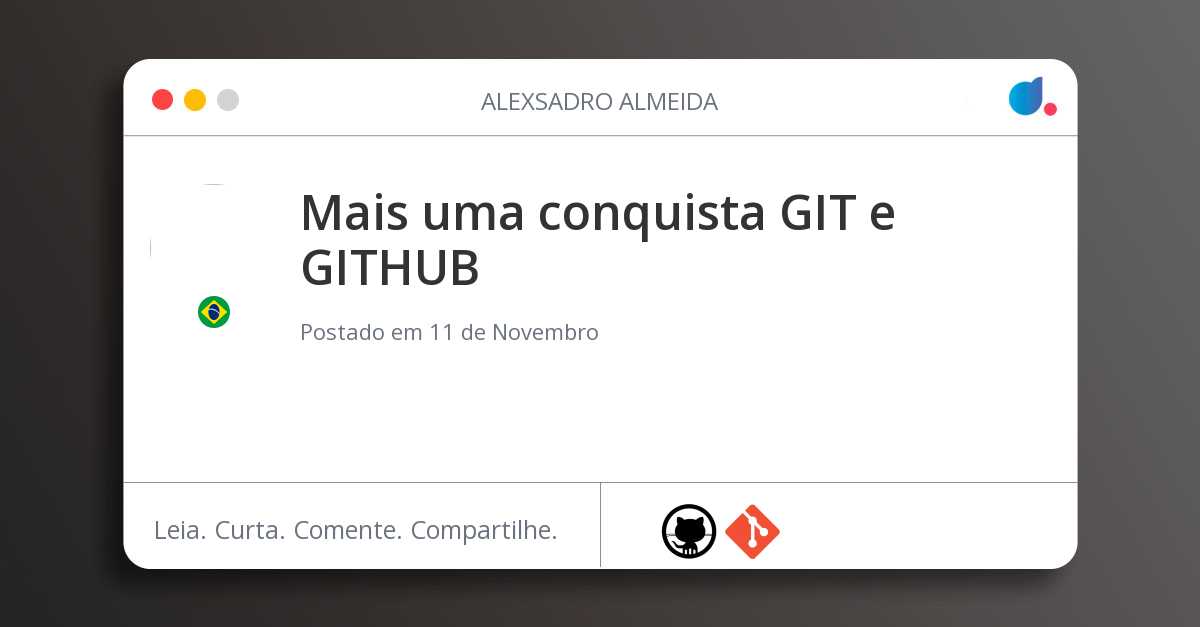 Mais uma conquista GIT e GITHUB