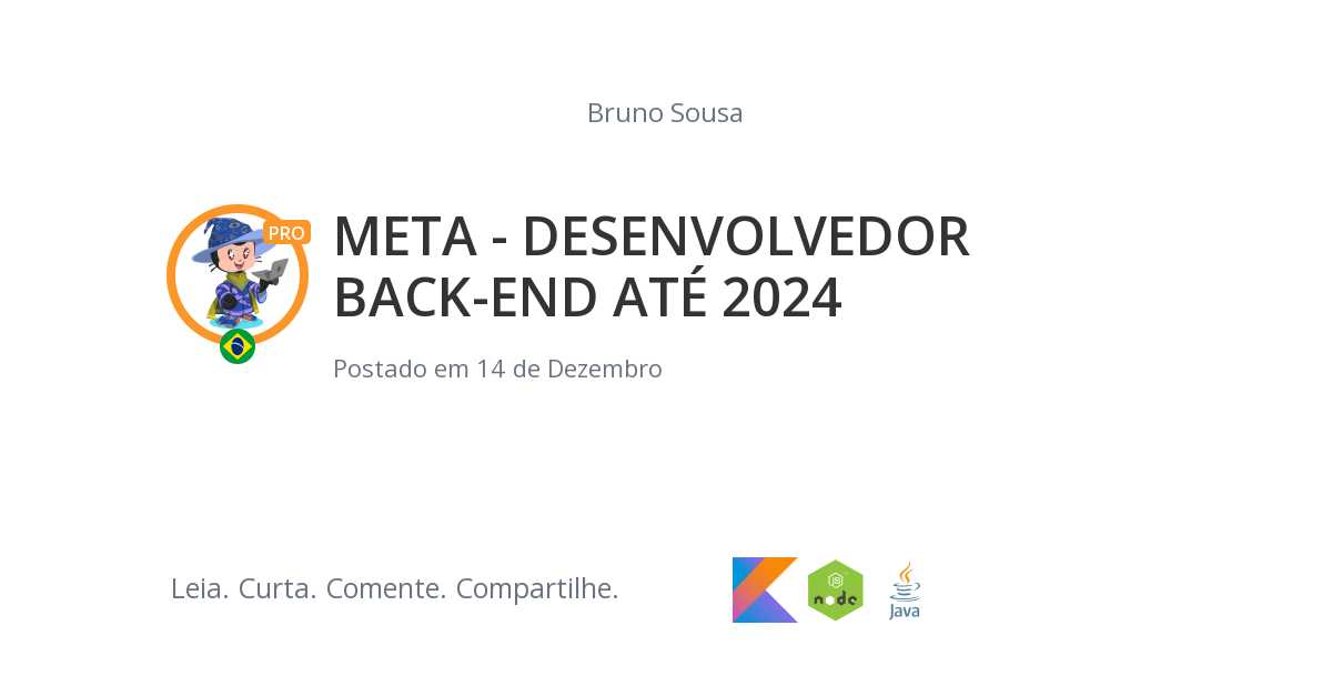 META - DESENVOLVEDOR BACK-END ATÉ 2024 META - DESENVOLVEDOR BACK-END ATÉ 2024