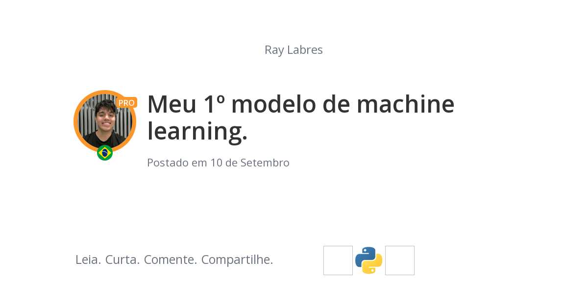 Meu 1º modelo de machine learning.