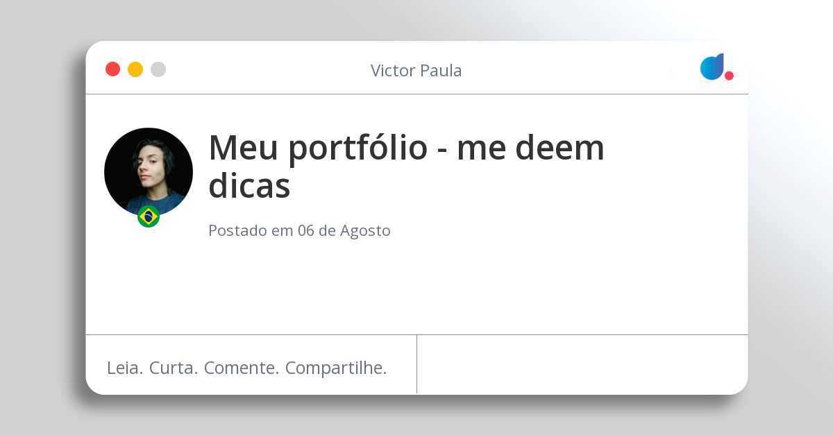 Meu portfólio - me deem dicas