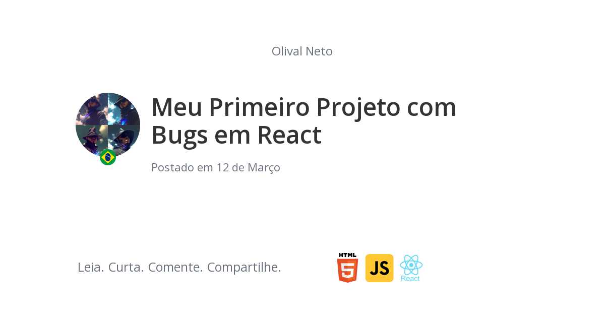 Meu Primeiro Projeto com Bugs em React