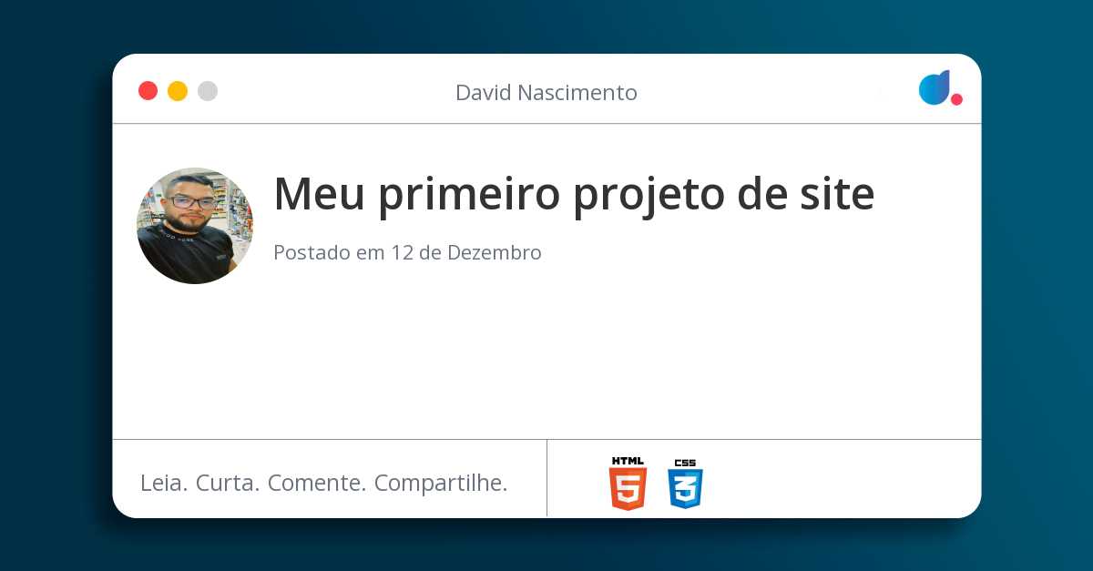 Meu primeiro projeto de site