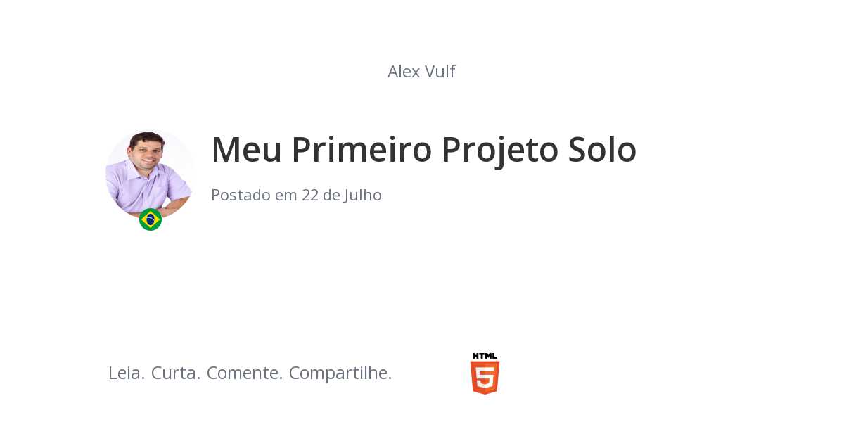 Meu Primeiro Projeto Solo