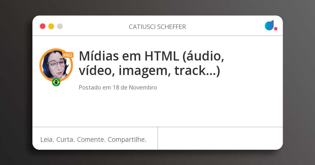 Mídias em HTML (áudio, vídeo, imagem, track...)
