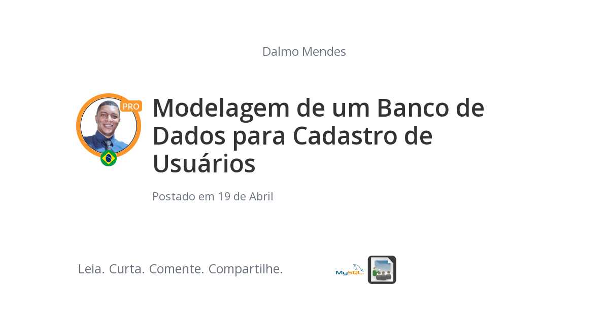 Modelagem de um Banco de Dados para Cadastro de Usuários