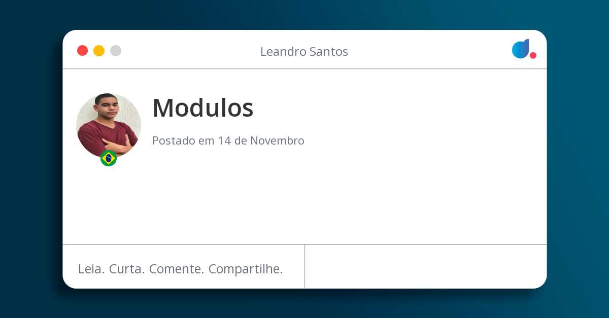 Conceitos básicos de módulos no javascript