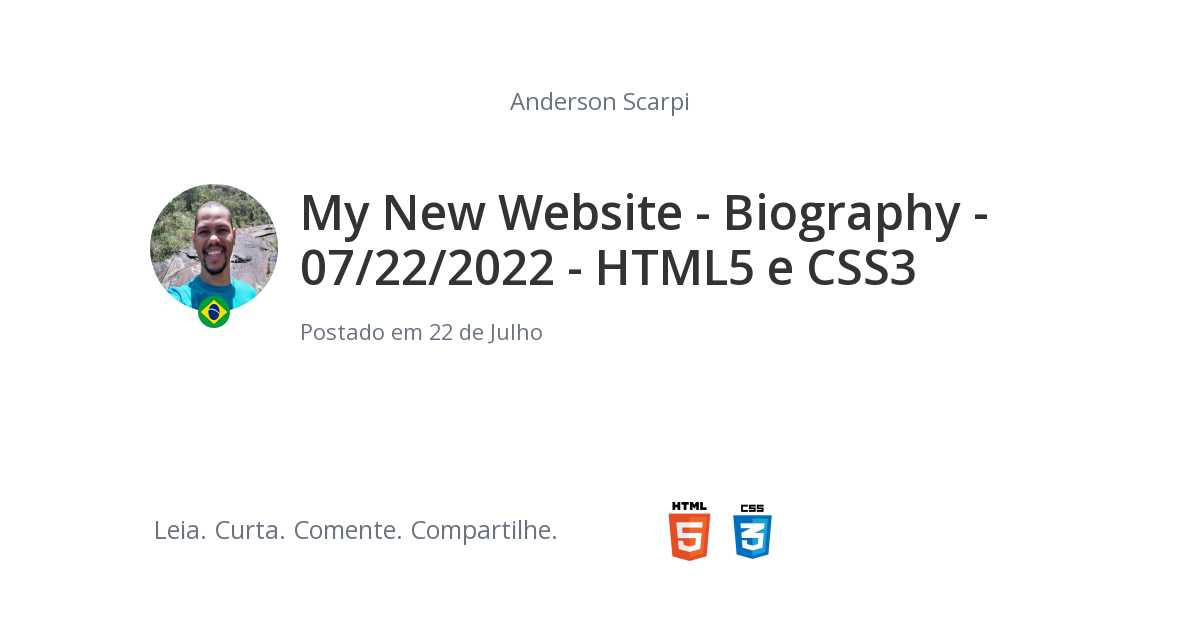 My New Website - Biography - 07/22/2022 - HTML5 e CSS3