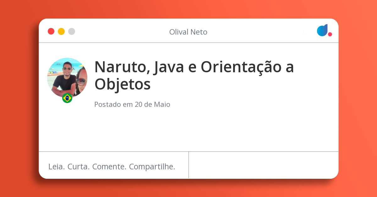 Naruto Java E Orientação A Objetos Olival Neto Java Dio
