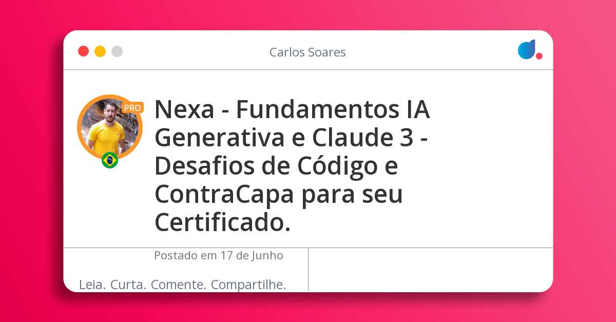 Nexa - Fundamentos IA Generativa e Claude 3 - Desafios de Código e ...