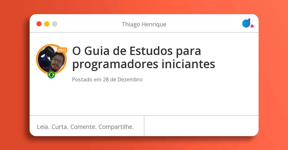 O Guia de Estudos para programadores iniciantes