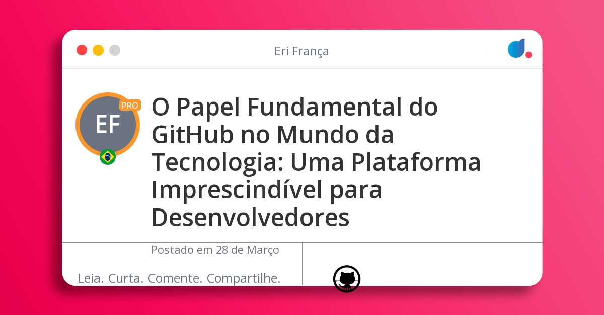O Papel Fundamental do GitHub no Mundo da Tecnologia: Uma Plataforma Imprescindível para ...