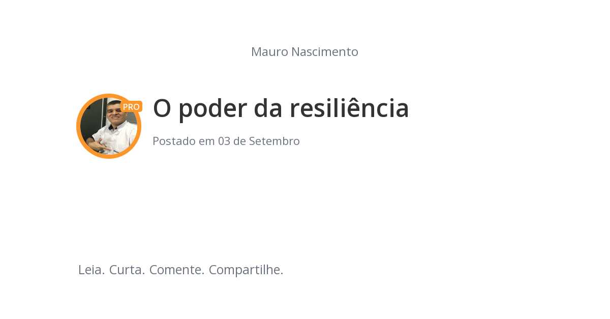 O poder da resiliência