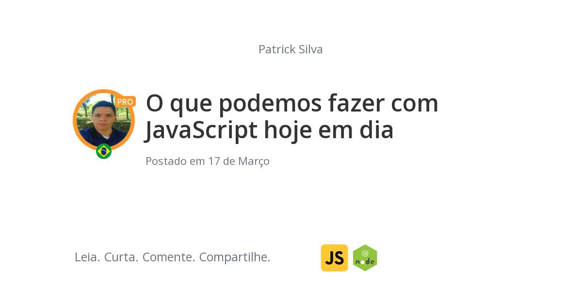 O que podemos fazer com JavaScript hoje em dia