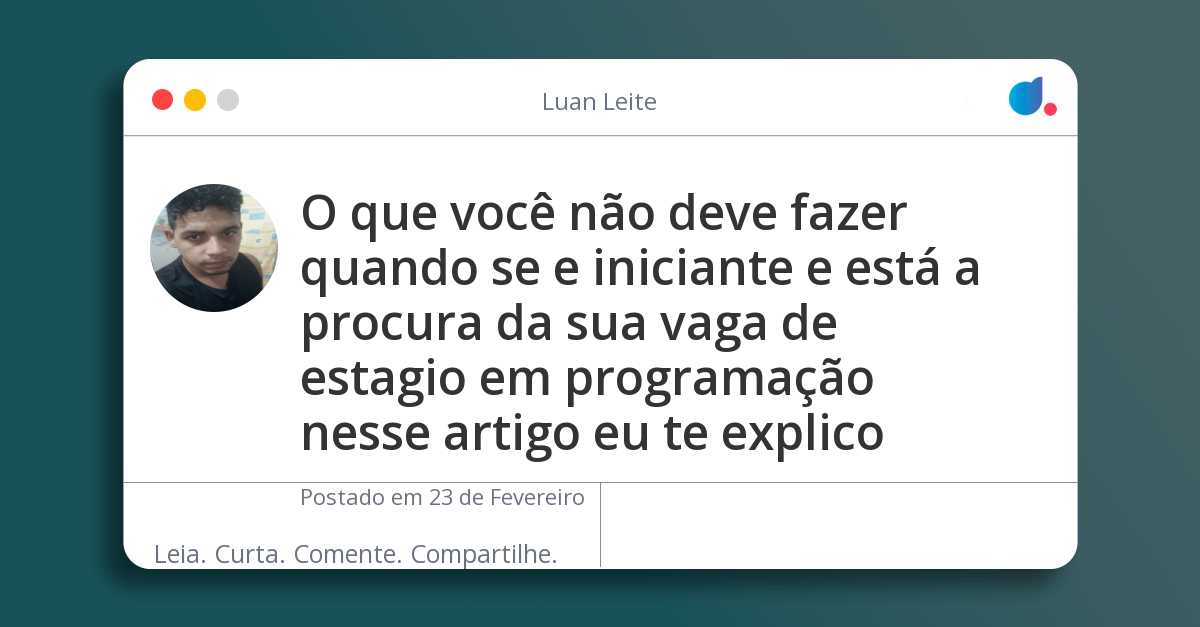 O que você não deve fazer quando se e iniciante e está a procura da sua ...