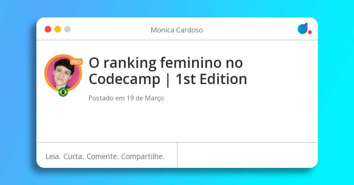 O ranking feminino no Codecamp | 1st Edition 💃🏆