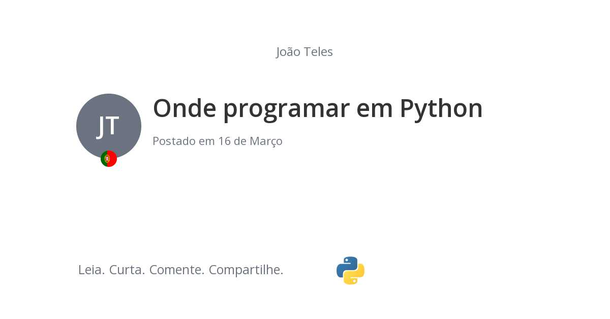 Onde programar em Python