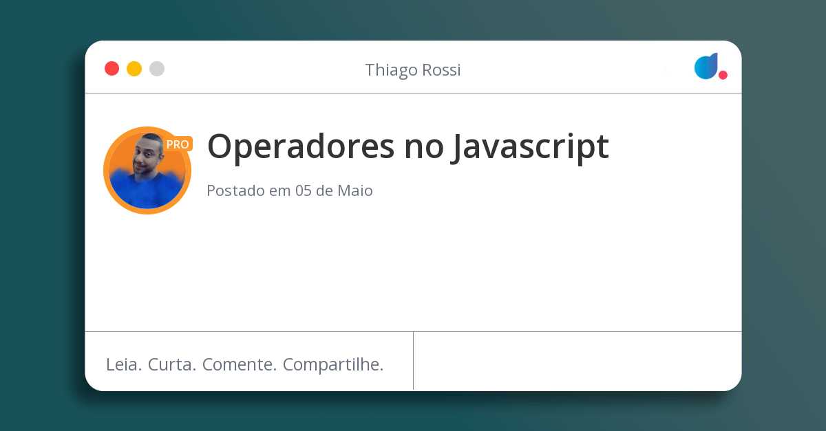 Operadores No Javascript