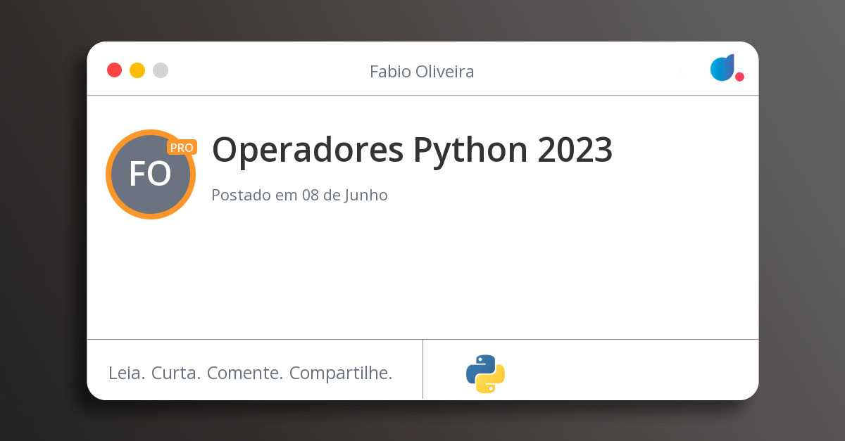 Operadores Python 2023 Operadores Python 2023