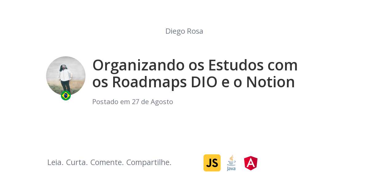 Organizando os Estudos com os Roadmaps DIO e o Notion