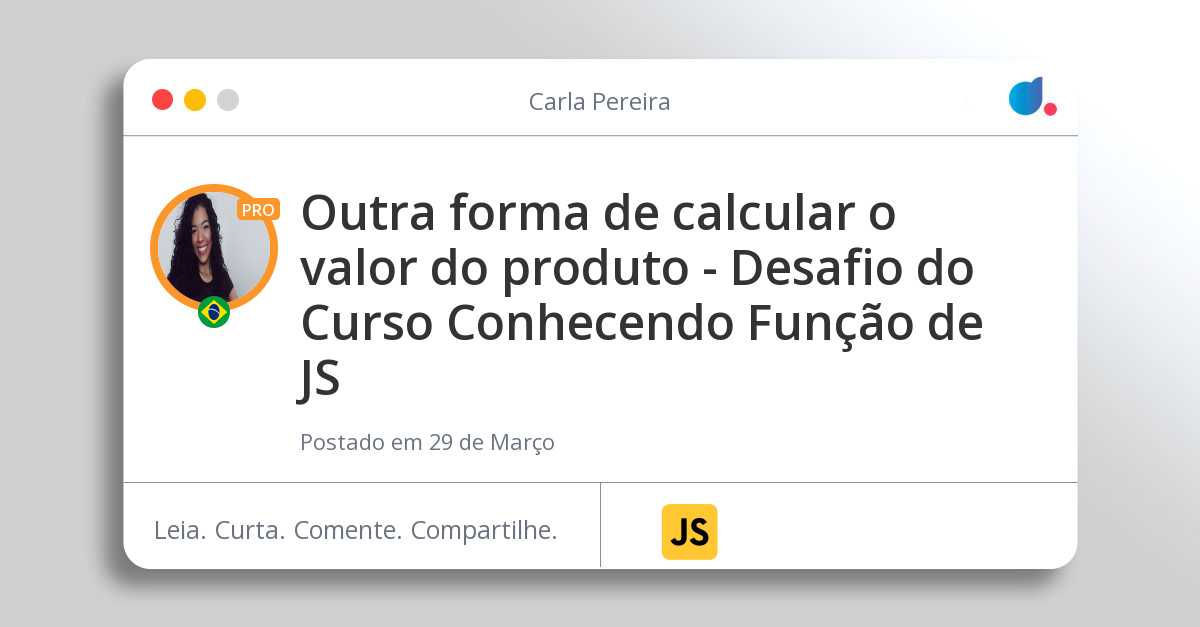 Outra forma de calcular o valor do produto - Desafio do Curso ...