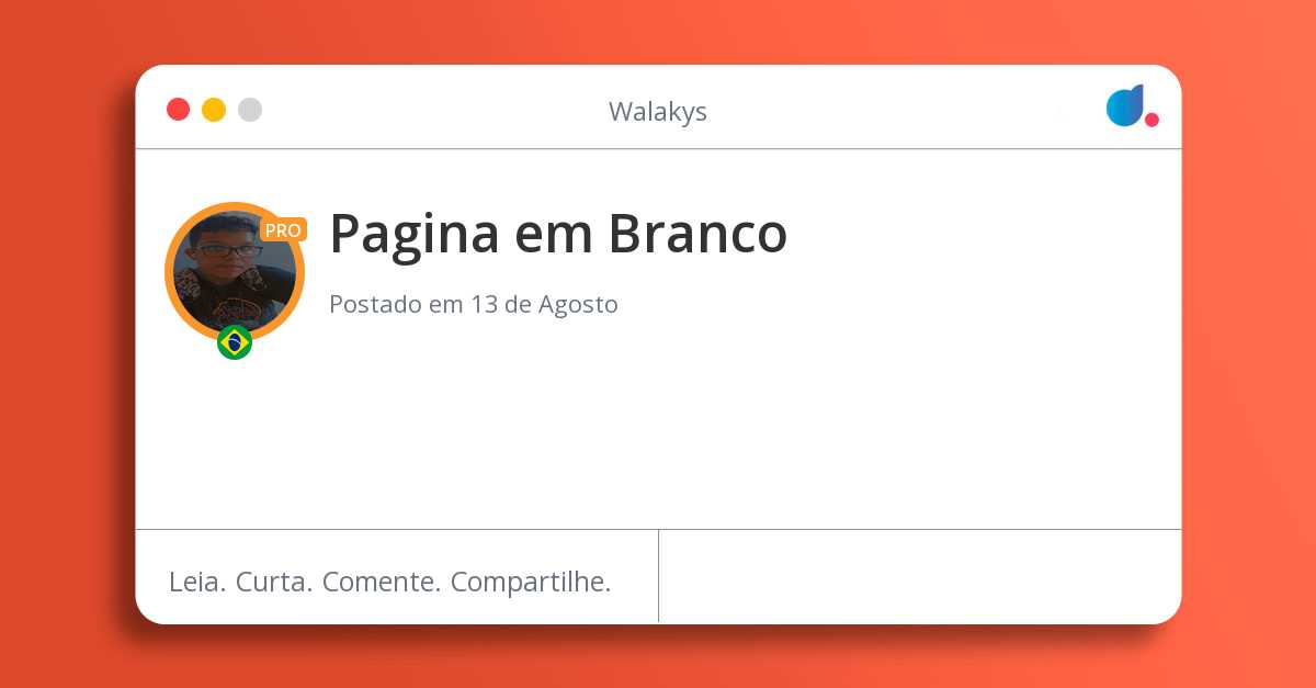 Pagina em Branco | Walakys Providello | DIO