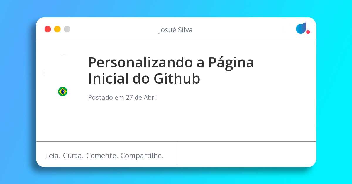 Personalizando a Página Inicial do Github