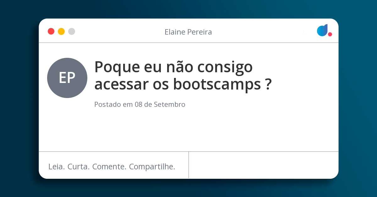Poque eu não consigo acessar os bootscamps