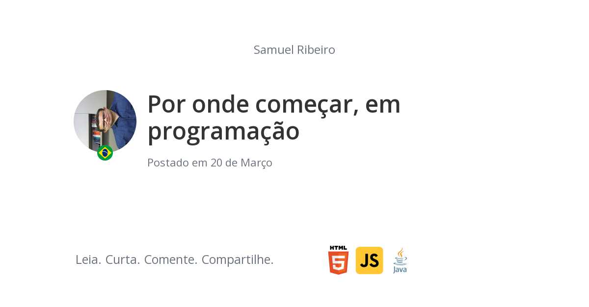 Por onde começar, em programação