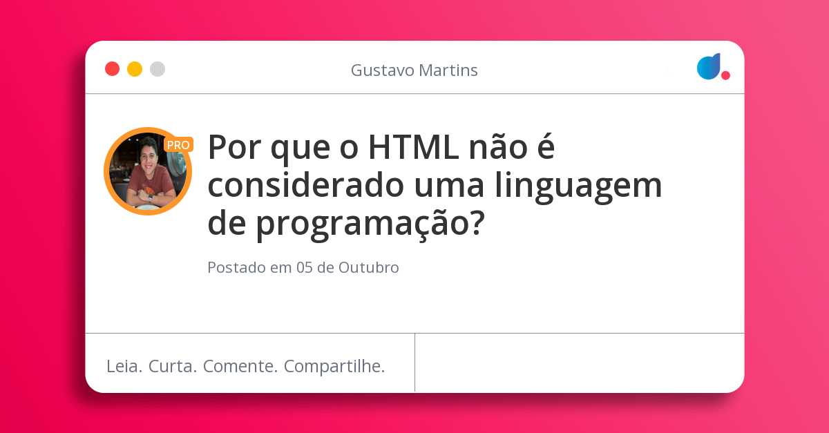 Por que o HTML não é considerado uma linguagem de programação?