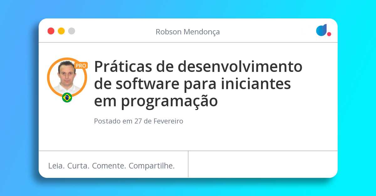 Práticas de desenvolvimento de software para iniciantes em programação