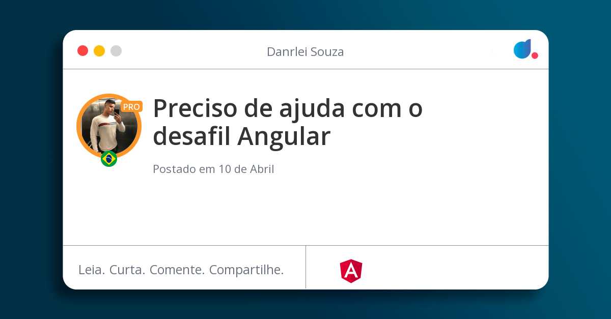 Preciso de ajuda com o desafil Angular