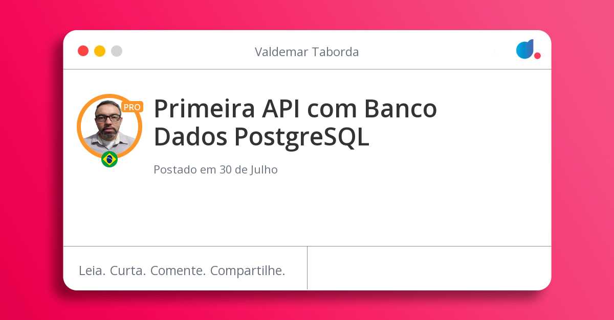 Primeira API com Banco Dados PostgreSQL