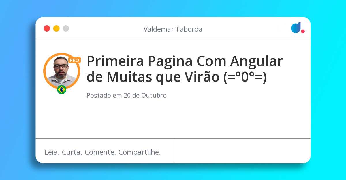 Primeira Pagina Com Angular de Muitas que Virão (=°0°=)