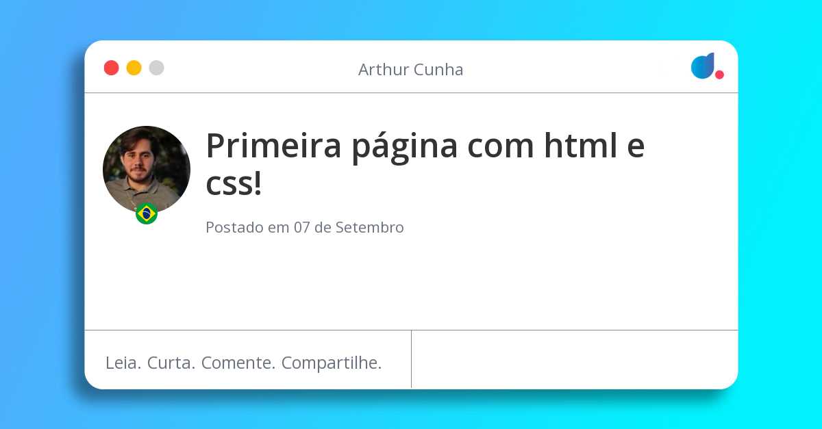 Primeira página com html e css!