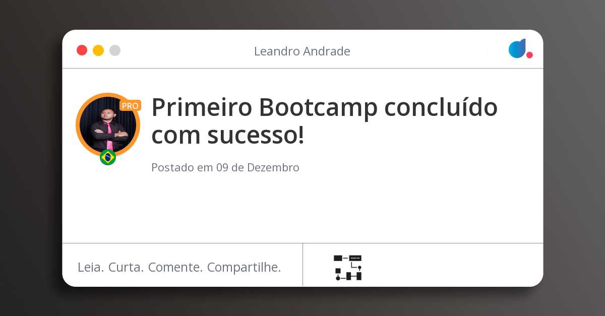 Primeiro Bootcamp concluído com sucesso!