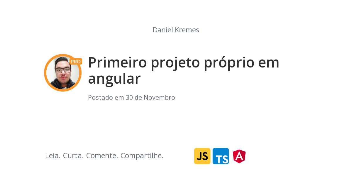 Primeiro projeto próprio em angular