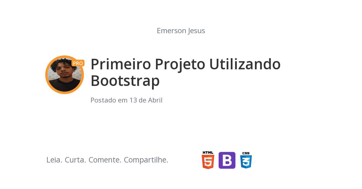 Primeiro Projeto Utilizando Bootstrap