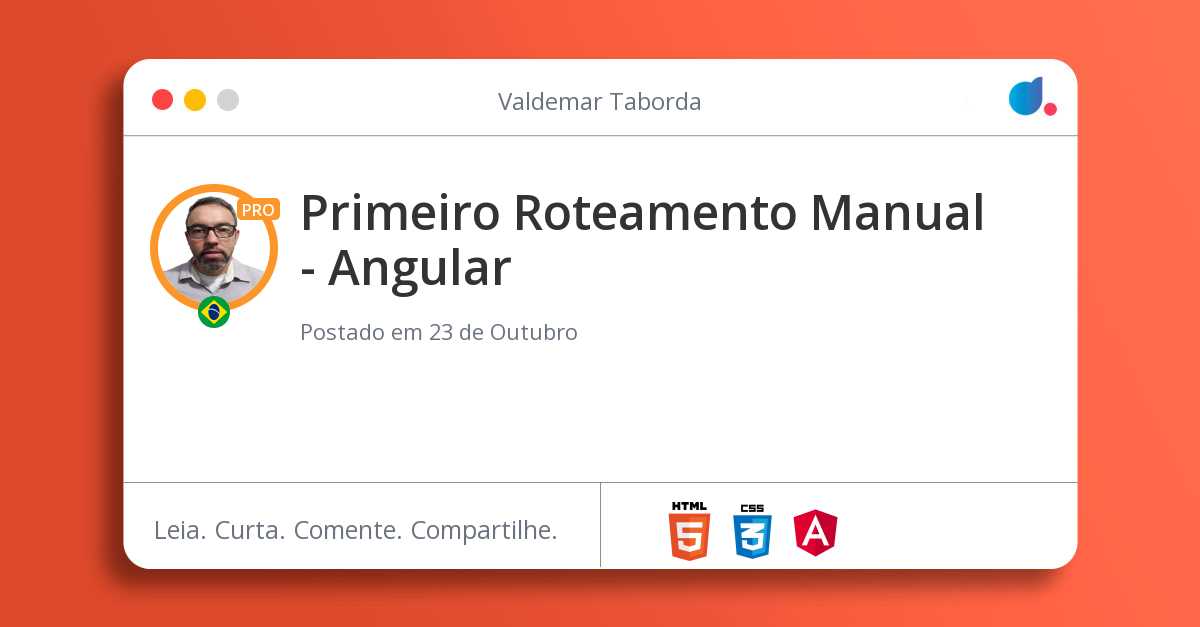 Primeiro Roteamento Manual - Angular