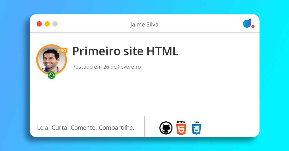 Primeiro site HTML