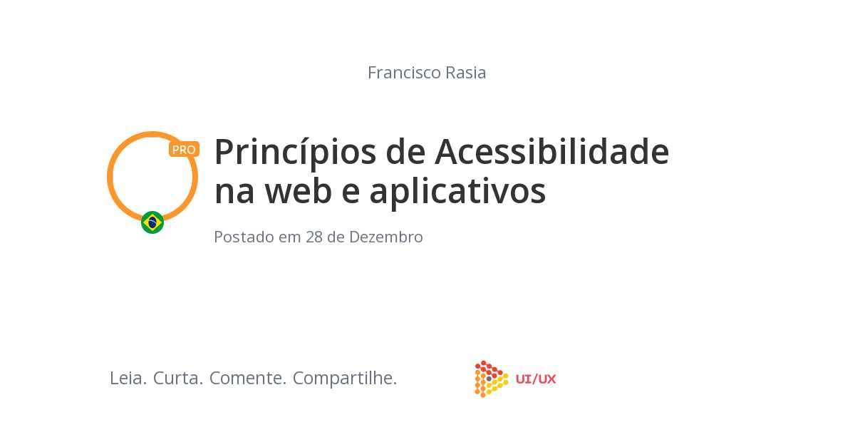 Princípios de Acessibilidade na web e aplicativos