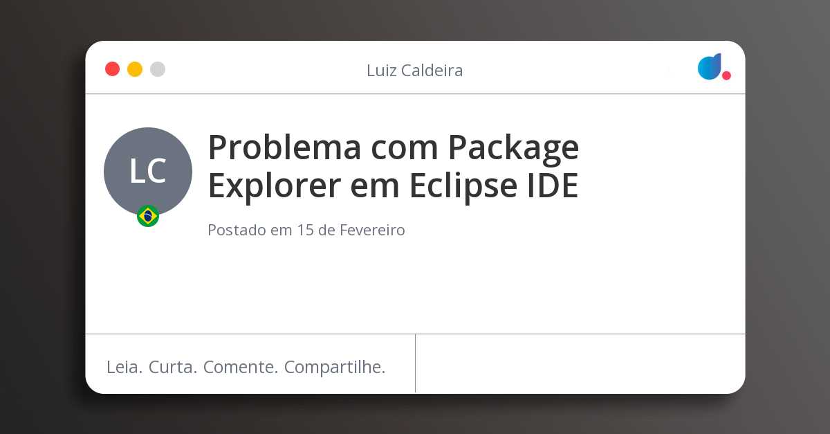 Problema com Package Explorer em Eclipse IDE