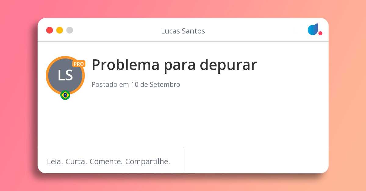 Problema para depurar