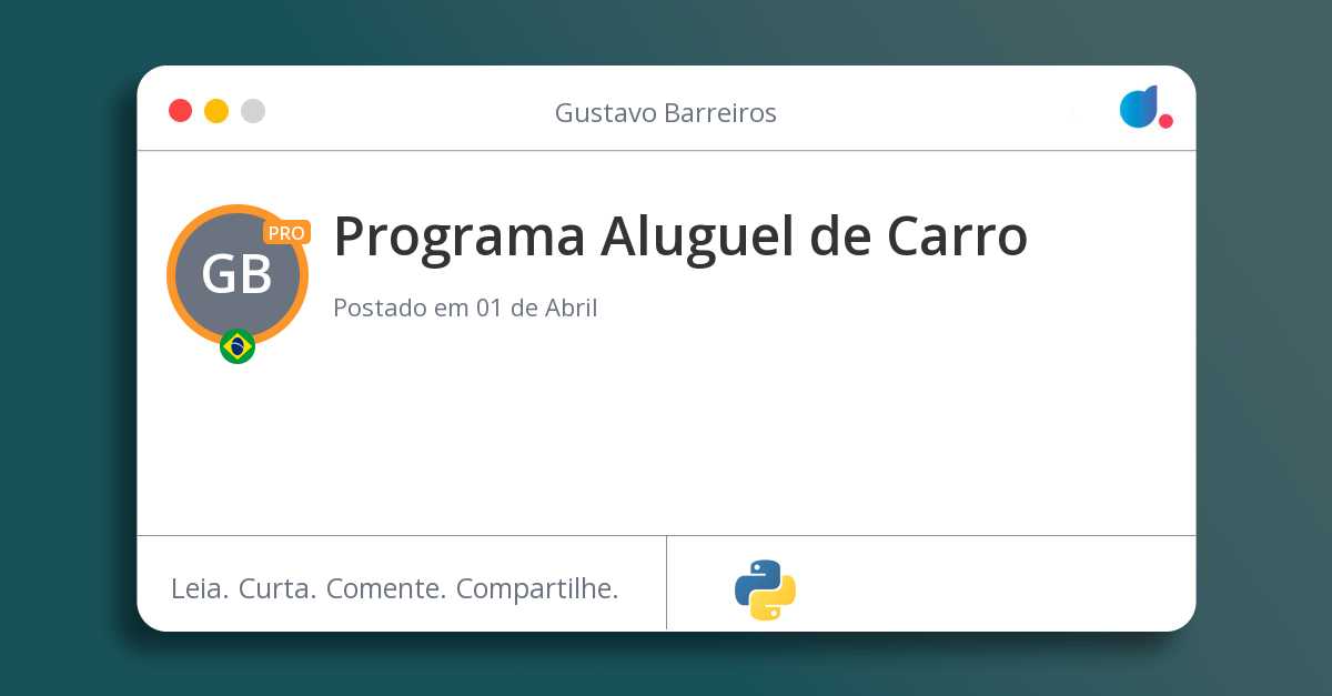 Programa Aluguel de Carro