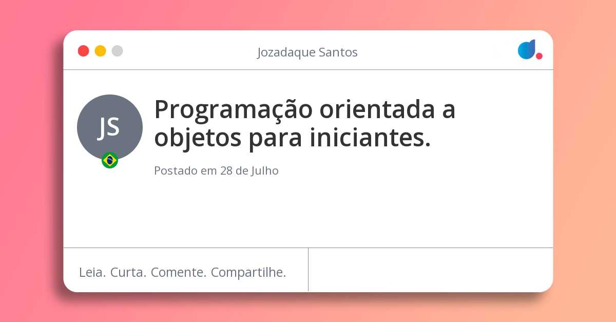 Programação orientada a objetos para iniciantes.