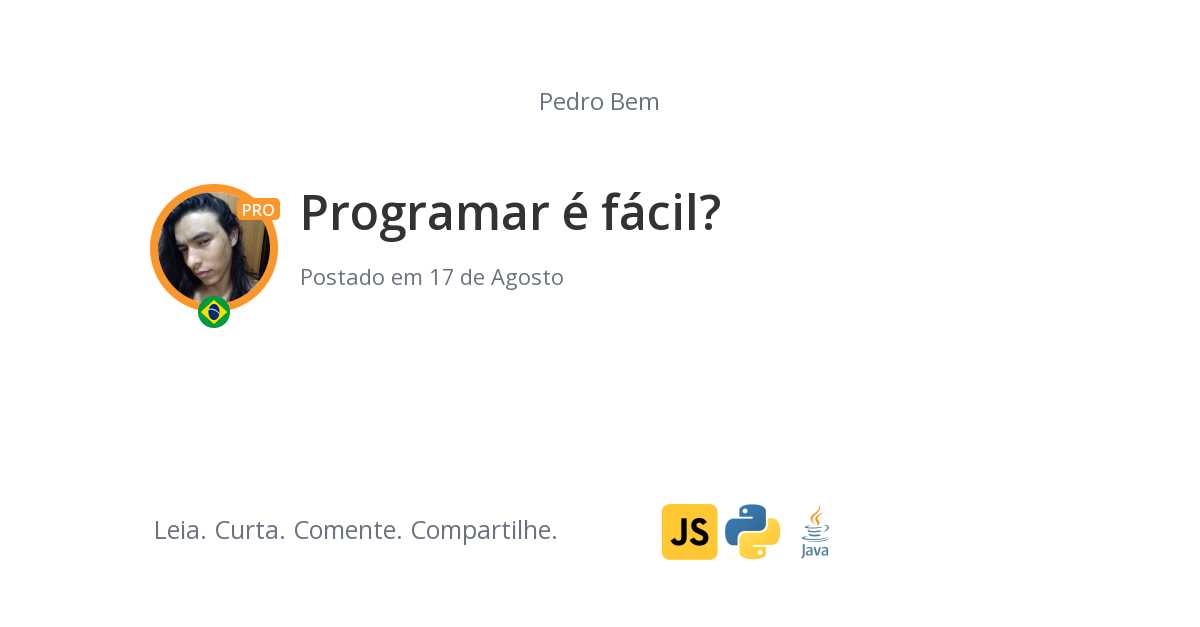 Programar é fácil?